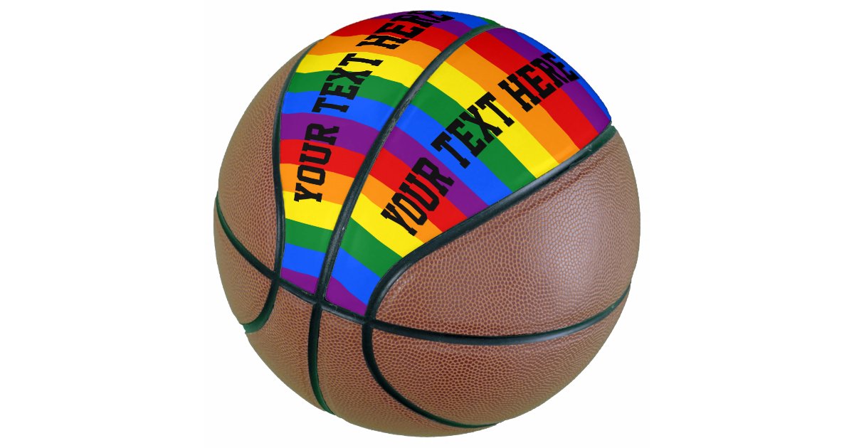 Colorful Striped Rainbow Basketball | Zazzle