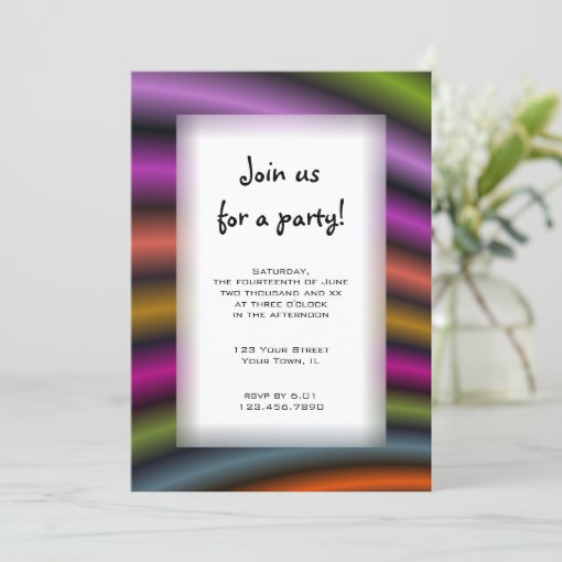 Colorful Stripes All Purpose Party Invitation | Zazzle