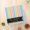 Colorful Stripes Lesson Plan Binder | Zazzle