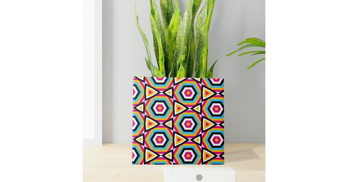 Colorful Stylish Modern Mosaic Geometric Pattern Ceramic Tile | Zazzle