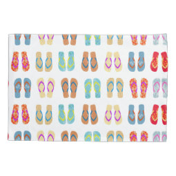 Colorful Summer Beach Flip Flops Beach Pillow Case | Zazzle