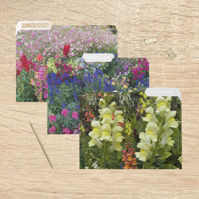 Colorful Summer Gardens Floral File Folder | Zazzle