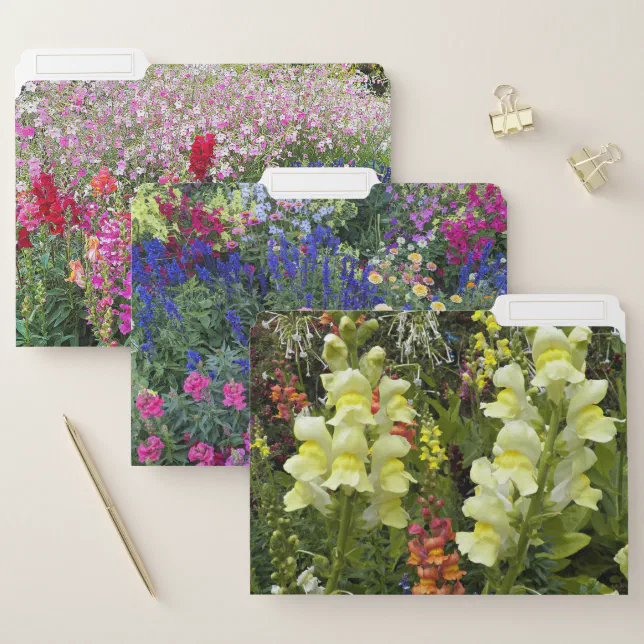 Colorful Summer Gardens Floral File Folder | Zazzle