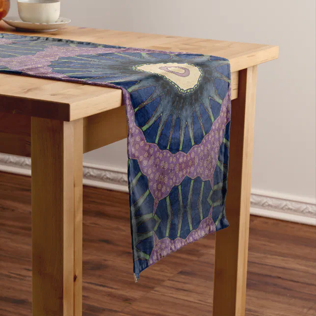 Colorful Sunburst Mandala-Style Table Runner. Short Table Runner | Zazzle