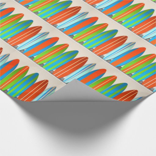Colorful Surfboard Pattern Deisgn Wrapping Paper | Zazzle