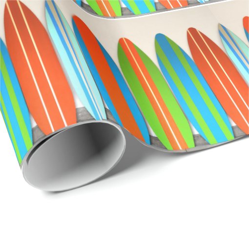 Colorful Surfboard Pattern Deisgn Wrapping Paper | Zazzle