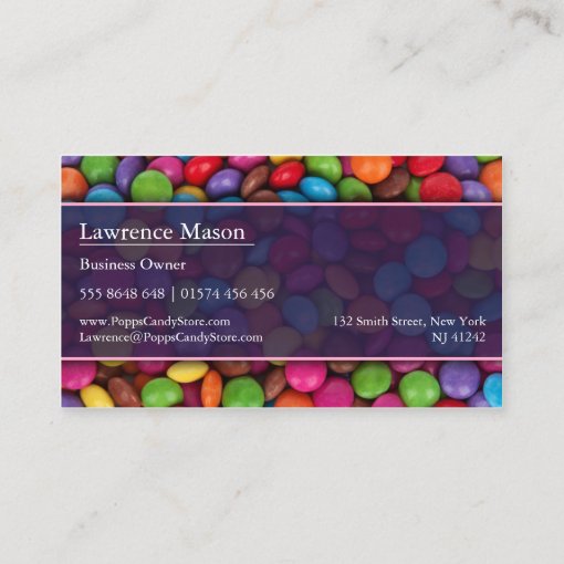 Colorful Sweets and Candy - Business Card | Zazzle