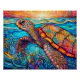 Colorful Swimming Sea Turtle Poster | Zazzle