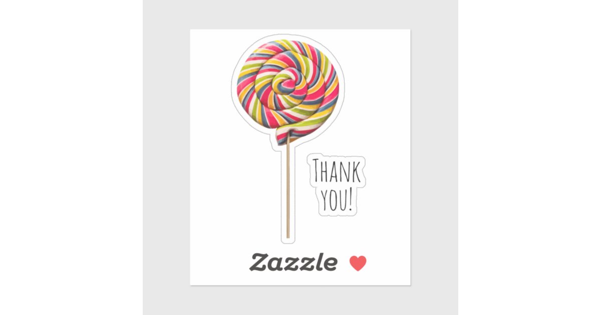 Colorful Swirl Lollipop Contour Sticker | Zazzle