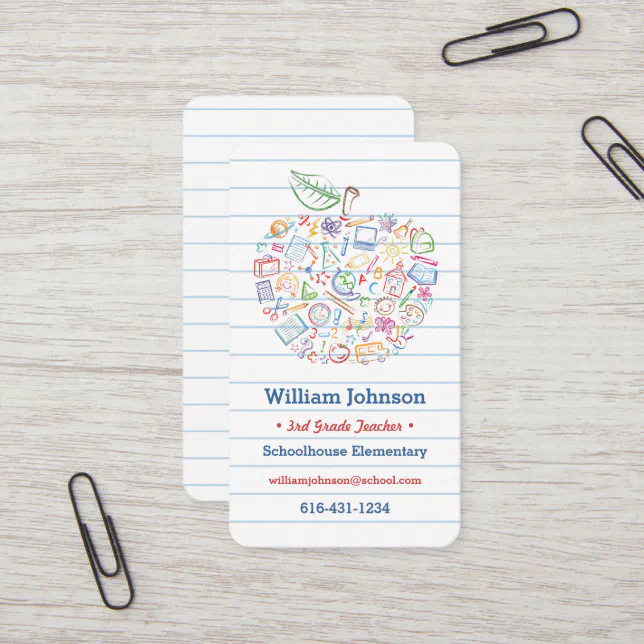 Colorful Teachers Apple Business Card | Zazzle