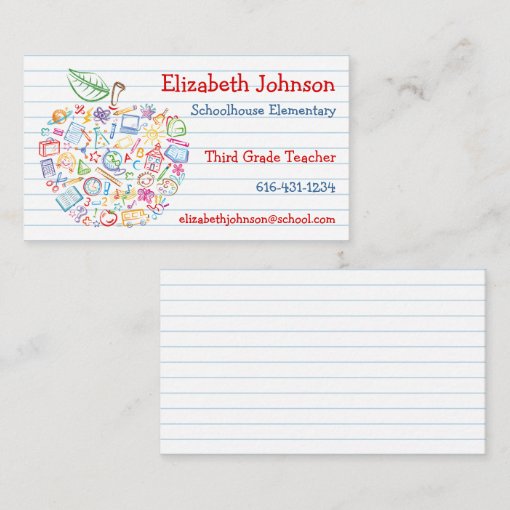 Colorful Teachers Apple Business Card | Zazzle