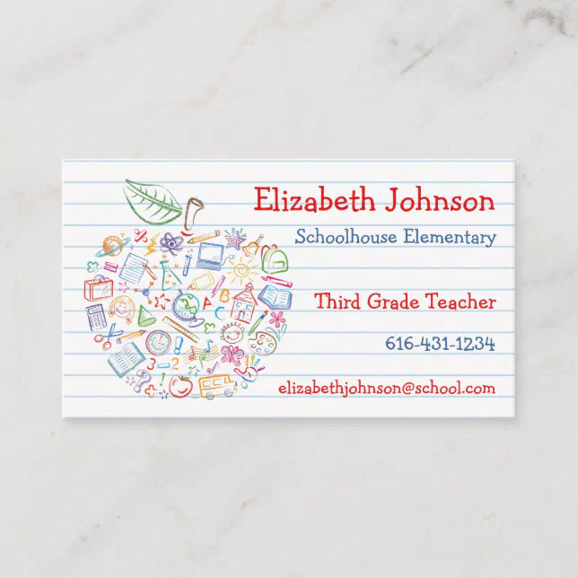 Colorful Teachers Apple Business Card | Zazzle