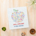 Colorful Teachers Apple School Doodles Binder | Zazzle