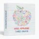 Colorful Teachers Apple School Doodles Binder | Zazzle