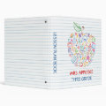 Colorful Teachers Apple School Doodles Binder | Zazzle