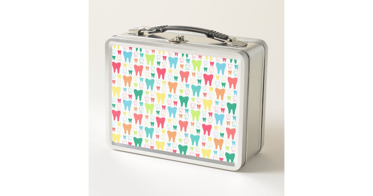 Colorful Teeth Pattern Metal Lunch Box | Zazzle