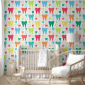 Colorful Teeth Pattern Wallpaper | Zazzle