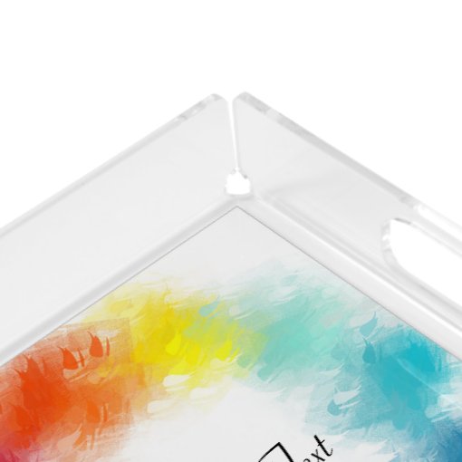 Colorful Template Custom Hand Script Modern Trendy Acrylic Tray | Zazzle