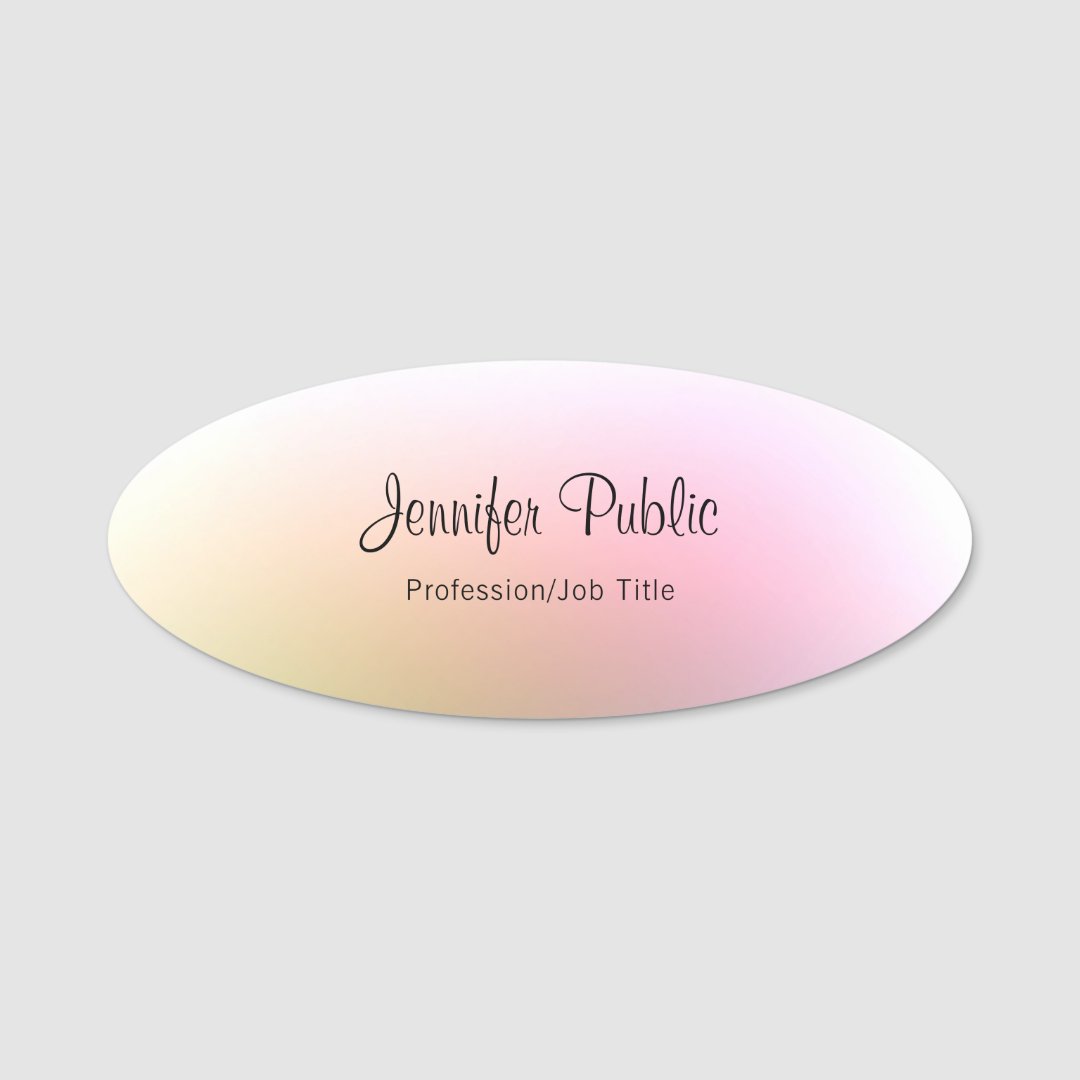 Colorful Template Elegant Calligraphed Script Text Name Tag | Zazzle