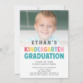 Colorful Text Photo Kindergarten Graduation Invitation | Zazzle