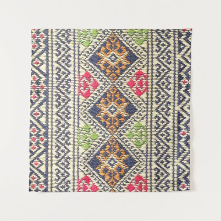 Colorful Thailand style rug surface close up vinta Tapestry | Zazzle.com