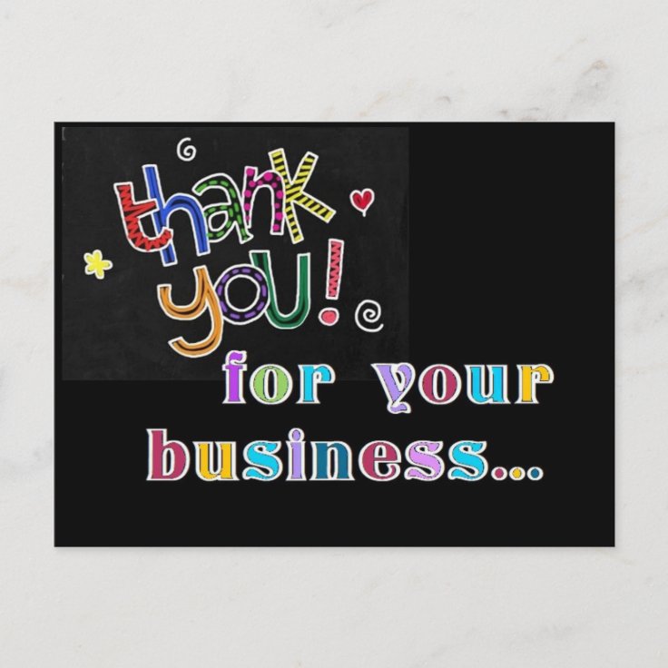 Colorful Thank You Postcard | Zazzle