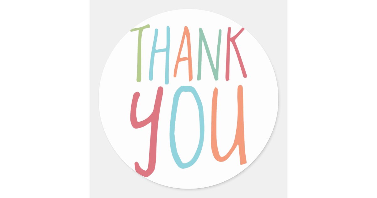Colorful Thank You Sticker | Zazzle