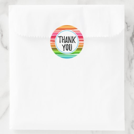 Colorful thank you sticker | Zazzle