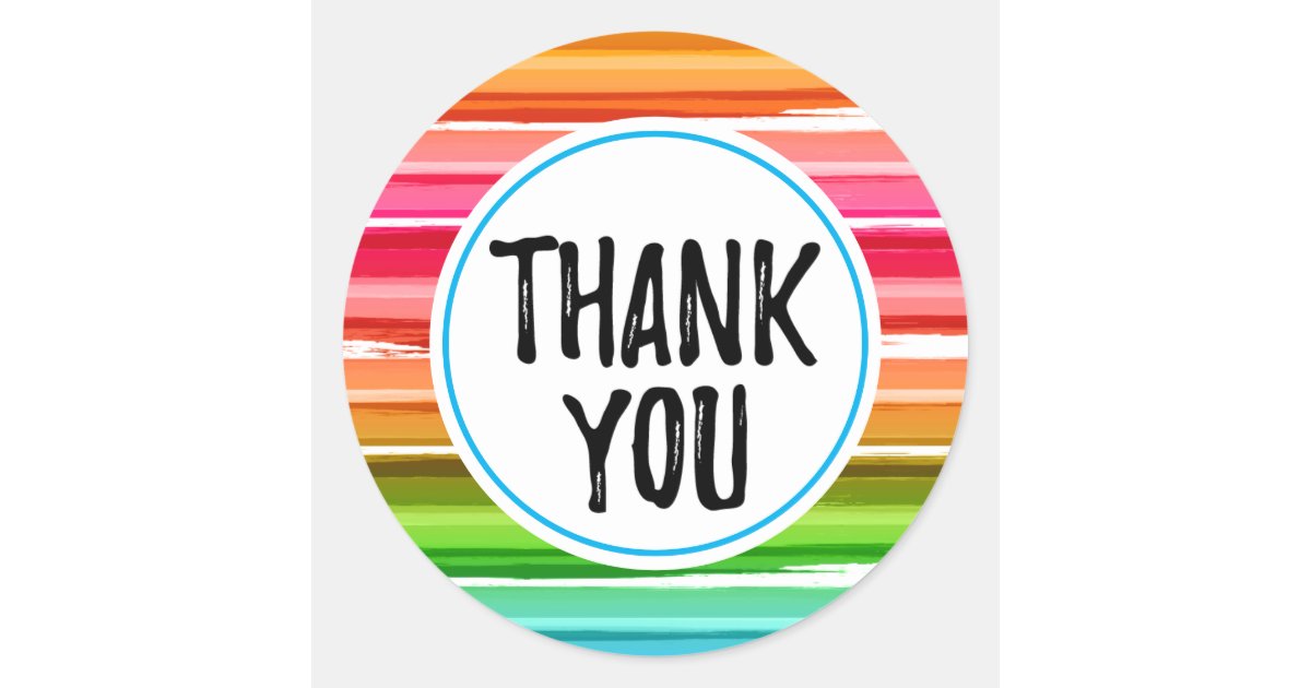 Colorful thank you sticker | Zazzle