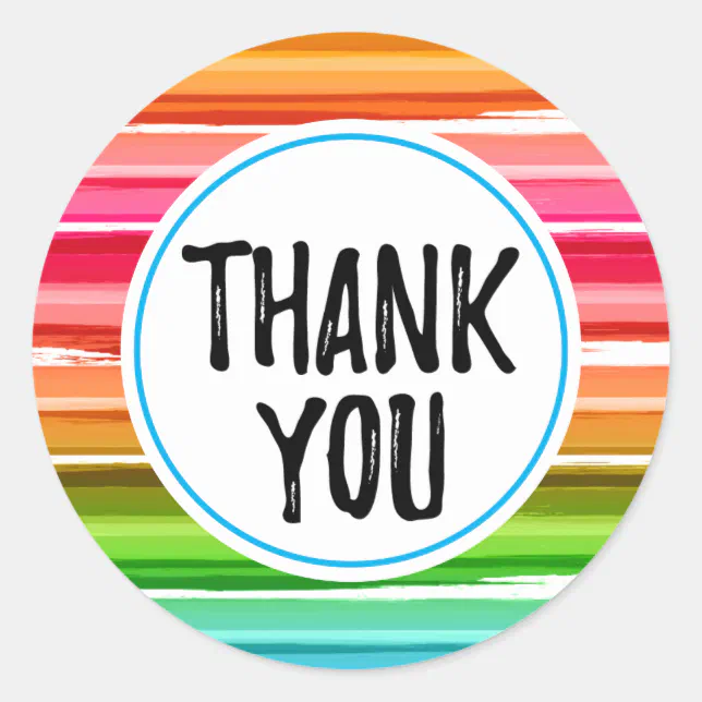 Colorful thank you sticker | Zazzle