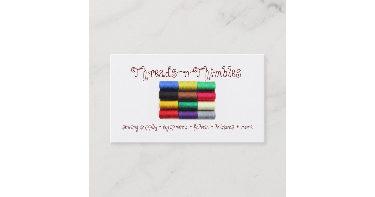 Colorful Thread Business Cards | Zazzle
