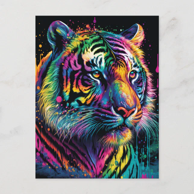 Colorful Tiger Postcard | Zazzle
