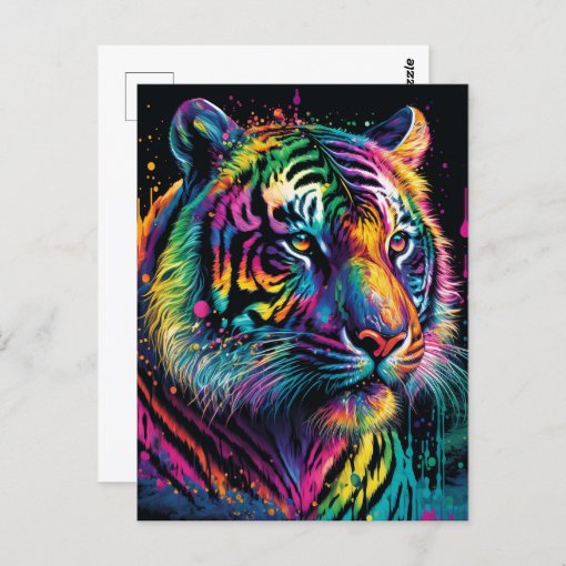 Colorful Tiger Postcard | Zazzle