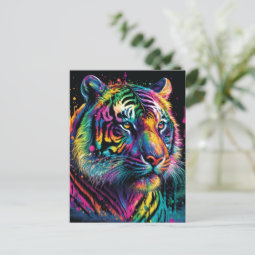 Colorful Tiger Postcard | Zazzle