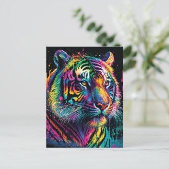 Colorful Tiger Postcard | Zazzle