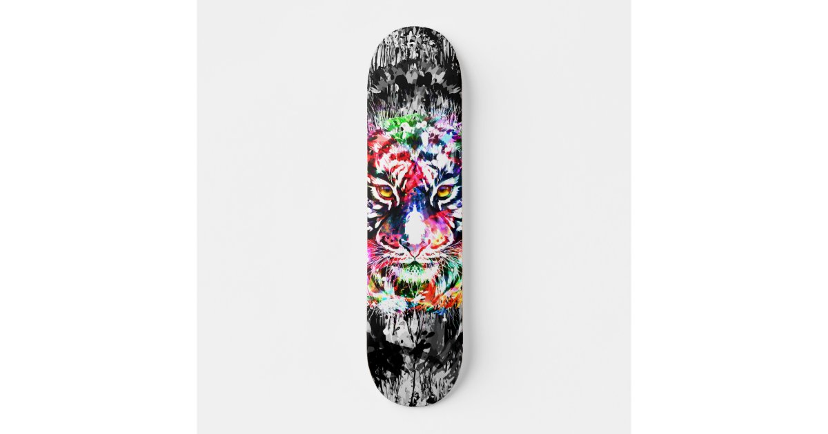 Colorful Tiger Skateboard Deck - Tiger | Zazzle