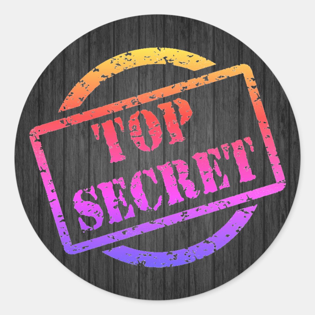 Colorful Top Secret Stamp Classic Round Sticker | Zazzle