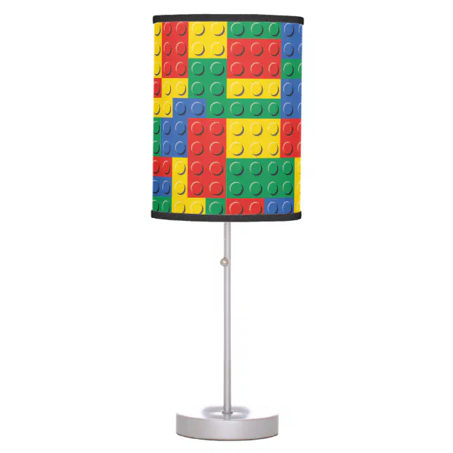 Colorful Toy Building Blocks Background Pattern Table Lamp | Zazzle