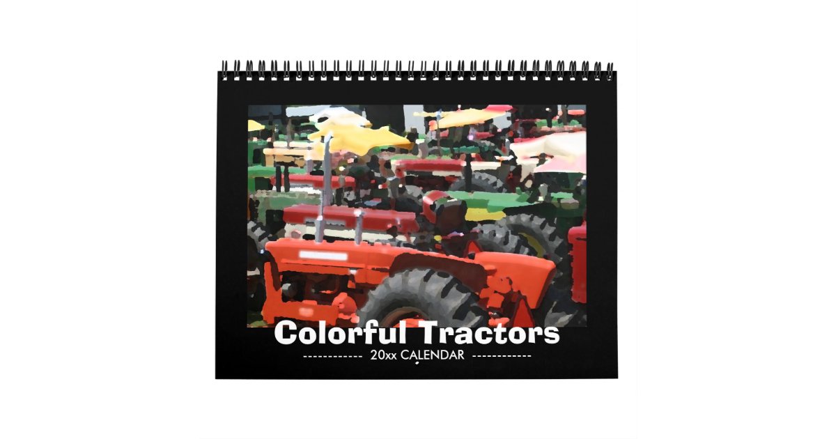 Colorful Tractors Calendar: Customize Year Calendar | Zazzle