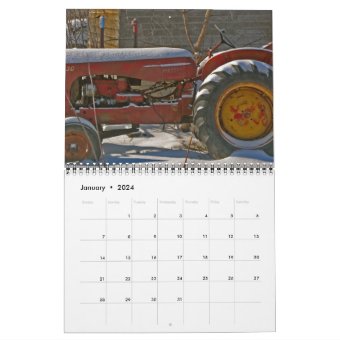 Colorful Tractors Calendar: Customize Year Calendar | Zazzle