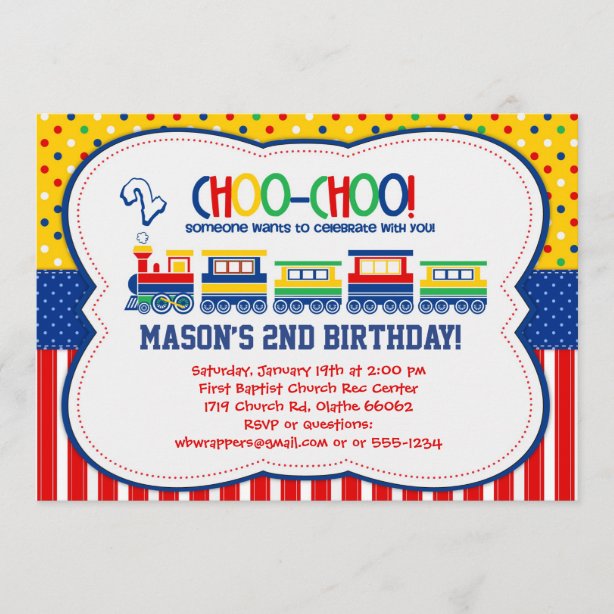 Train 1st Birthday Invitations | Zazzle