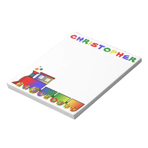 Colorful Train Personalized Notepad | Zazzle