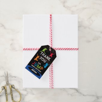 Colorful Trampoline Park Jump Kids Birthday Party Gift Tags | Zazzle