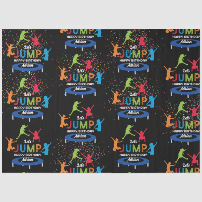 Colorful Trampoline Park Jump Kids Birthday Party Tissue Paper | Zazzle