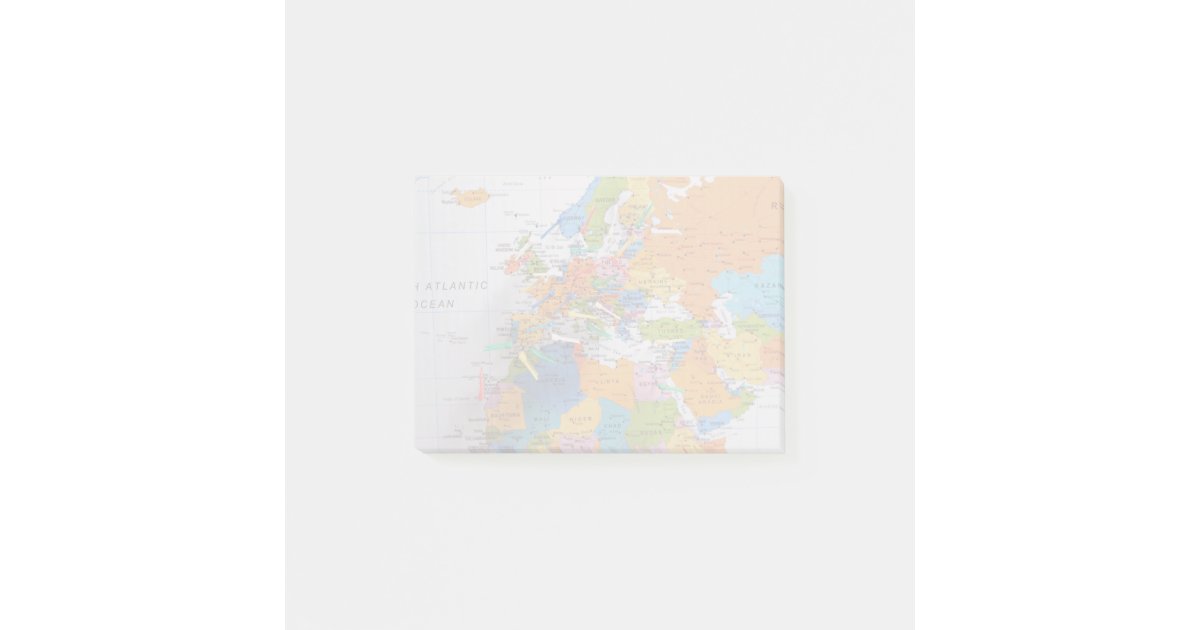 Colorful Travel Map Post-it Notes | Zazzle