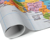Colorful Travel Map Wrapping Paper | Zazzle