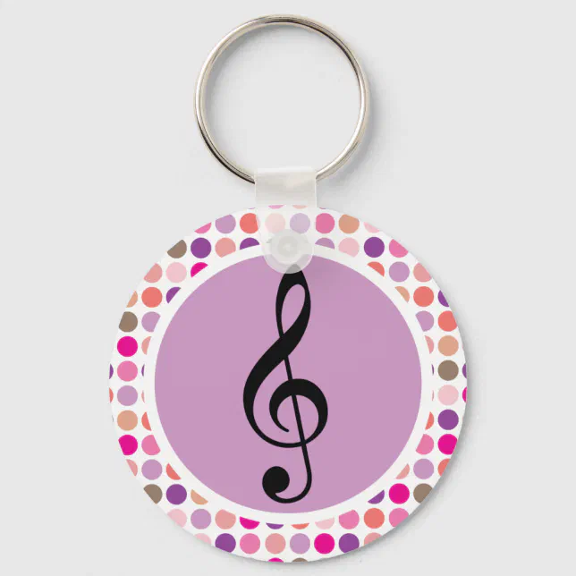 Colorful Treble Clef Keychain Gift | Zazzle