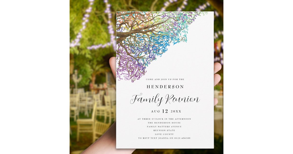 Colorful Tree Family Reunion Invitation | Zazzle