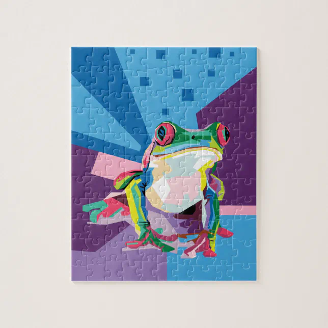 Colorful Tree Frog Portrait Jigsaw Puzzle | Zazzle