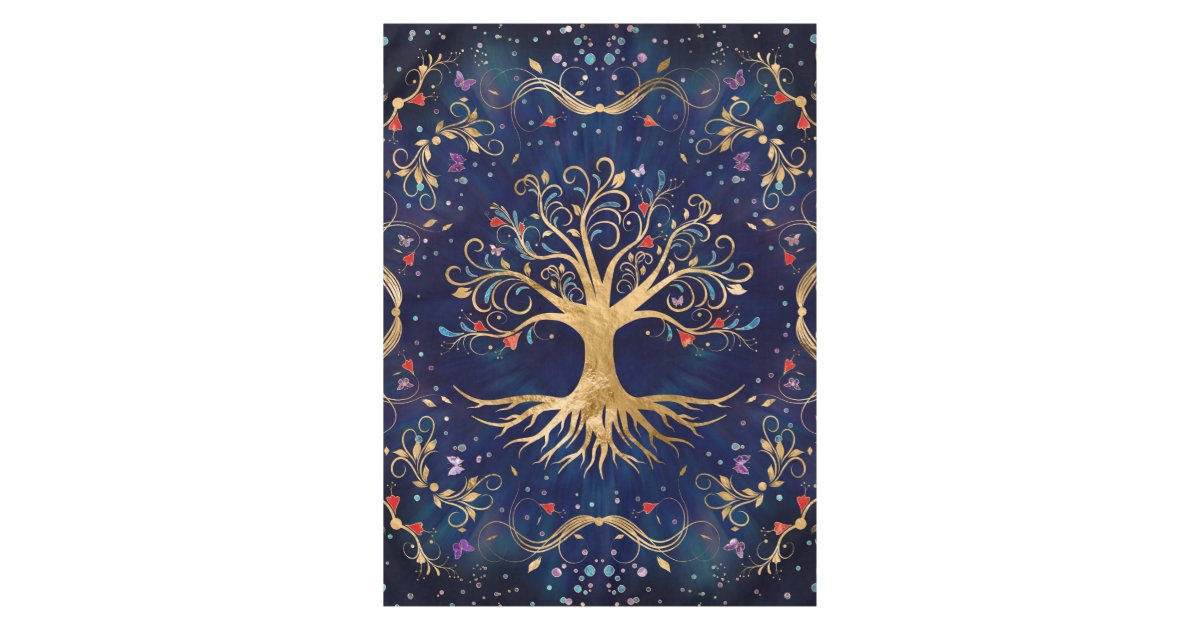 Colorful Tree of Life - Yggdrasil Tablecloth | Zazzle
